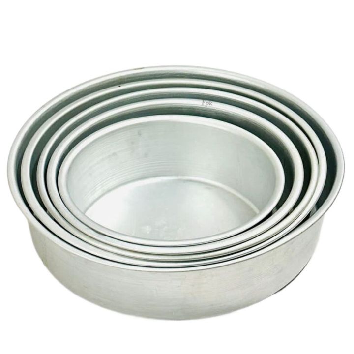 5-Piece Aluminum Cake Tray Set with Various Sizes | Daraz.lk