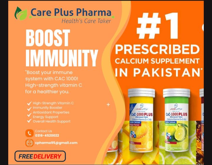 CAC 1000 C Calcium + Vitamin C Effervescent Tablets – 10s | Orange ...