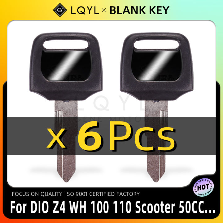 6Pcs Motorcycle New Key Uncut Blank Replacement Keys For HONDA DIO 56 ...