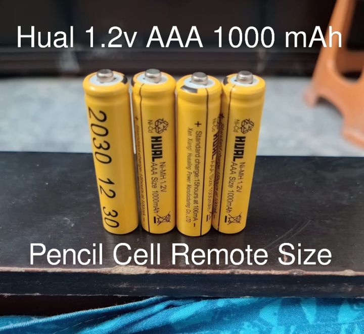 Hual 1.2v AAA Size Remote Size Cell Rechargeable 1000 mAh Good Quality ...