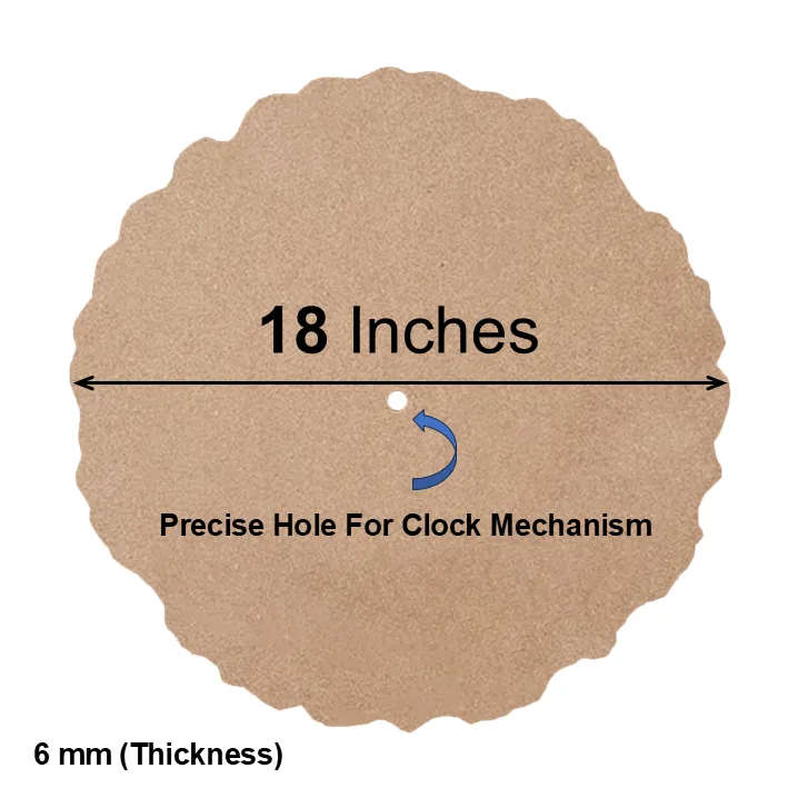 MDF Clock Base | 18 Inch Diameter | 6mm Thick MDF Clock Base for Resin ...