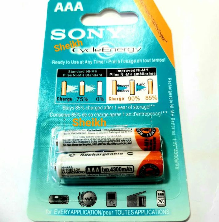 SONY Cycle Energy AAA 4300mAh 1.2V Rechargeable Battery | Daraz.com.bd