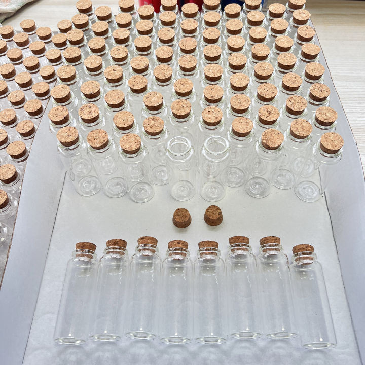 15 Pcs Mini Glass bottle 16×30×80mm 40ml Clear Glass Jars Cork Test ...
