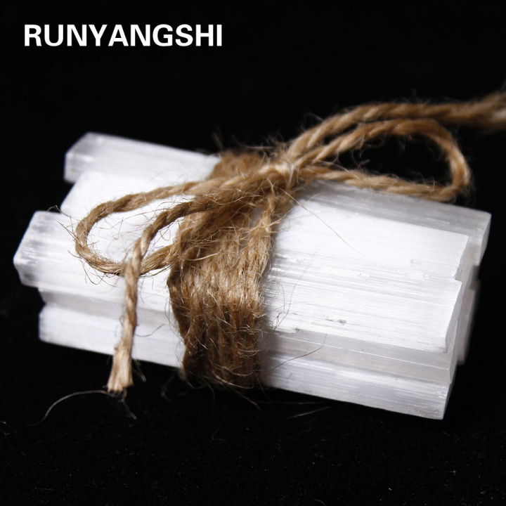 Runyangshi 10pcs Natural Selenite Crystal Stick Chips Gypsum white ...