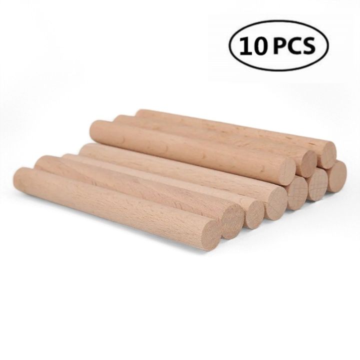 10pcs Wooden Dowel Rods, Unfinished Hardwood Sticks Dowel Rods Wood ...
