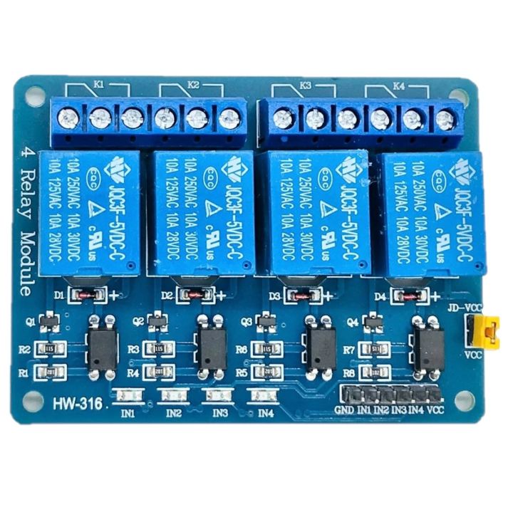HW-316 4 Channel 5v Relay Module With Optocoupler | Daraz.pk