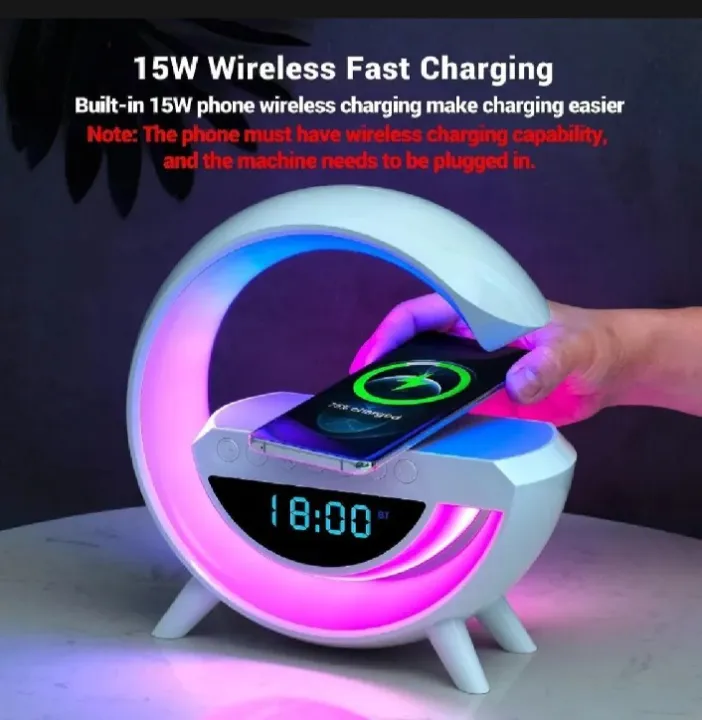 BT-3401 G-Shaped LED Bluetooth Speaker with Wireless Charging, RGB ...