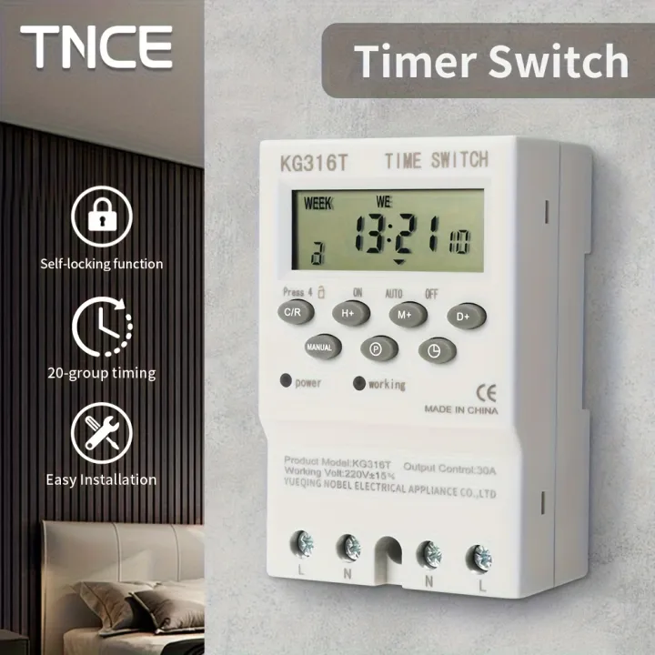 TNCE 30A Timer 220V, time control switch module, set to seconds, 32 ...