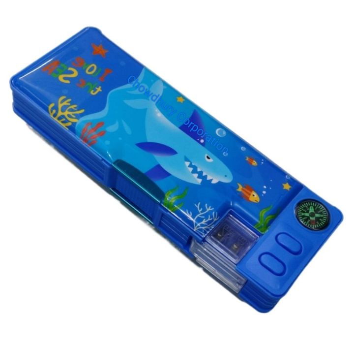 01 Pcs Plastic Pencil & Pen Boxes & Cases Magnetic Lock with Double ...