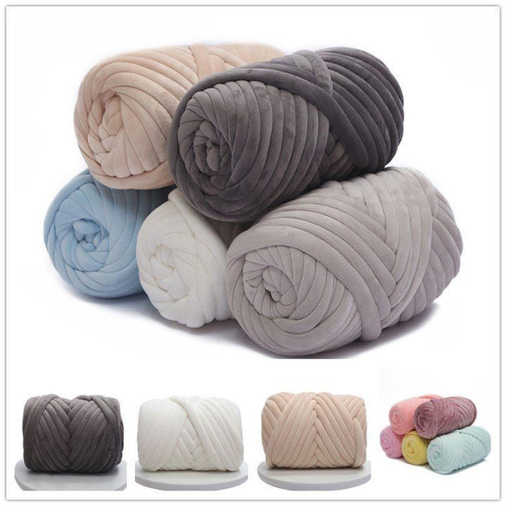 1KG 1000G Super Velvet Chunky Yarn Thick Bulky Giant Thread White Bag ...