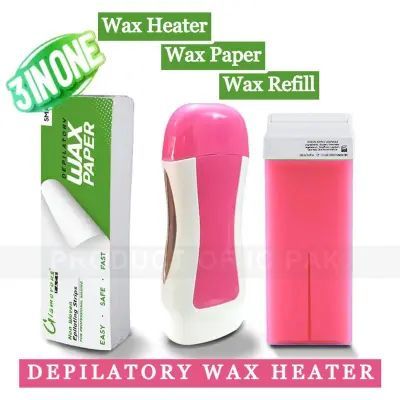 JMW Premium 3 in 1 depilatory wax heater machine with roll on wax ...