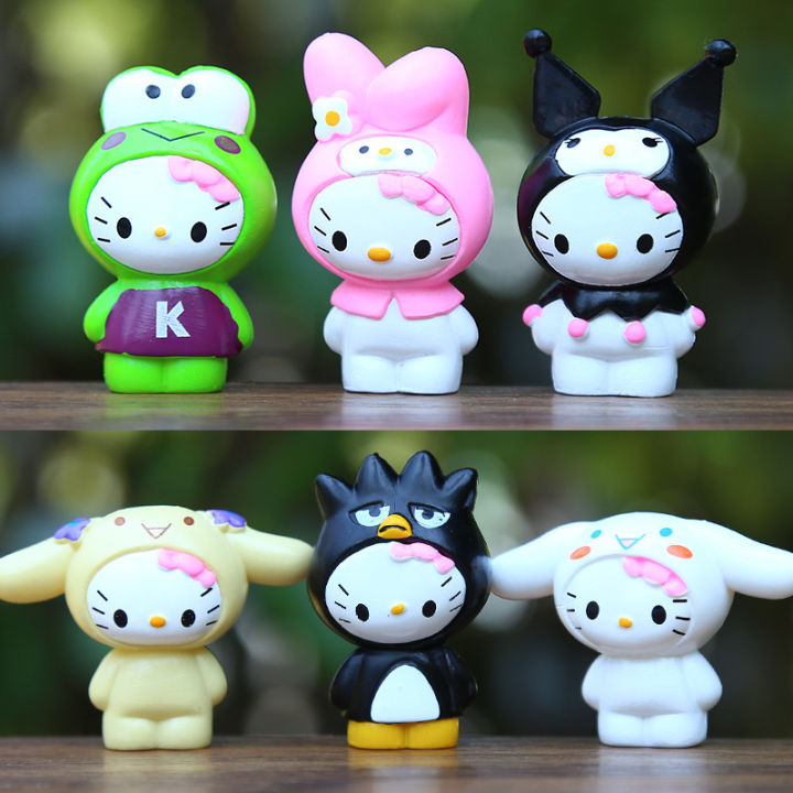 New 6pcs/Set Anime Sanrio Hello Kitty Action Figure Toys Cute Kuromi ...