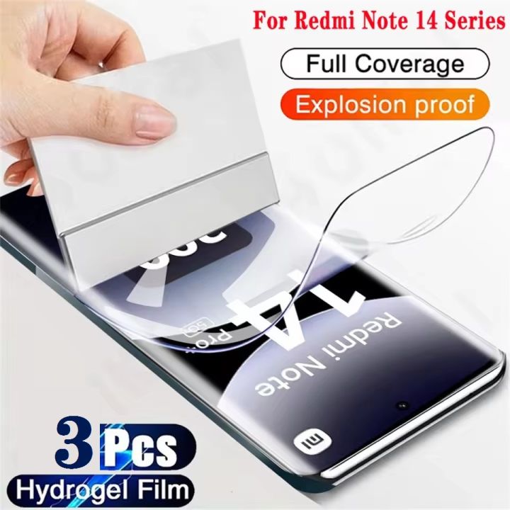 3Pcs HD Full Cover Hydrogel Film For Xiaomi Redmi Note 14 Pro 5G Plus ...