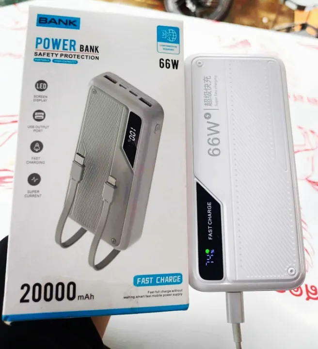 66W Super Fast Charge PD Power Bank (20000mAh) Portable Fast Charging ...