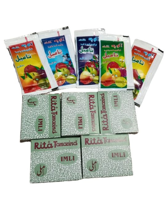 Pack of 5 Rita Imli with 5pcs Aloucha Tamil Imli - Tamil Tursh Lavashak ...