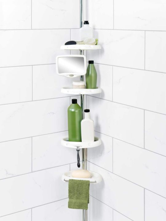 Multi Corner Shelf - 4 Tier Multi Use Rack Corner Shelf Holder Shelves ...