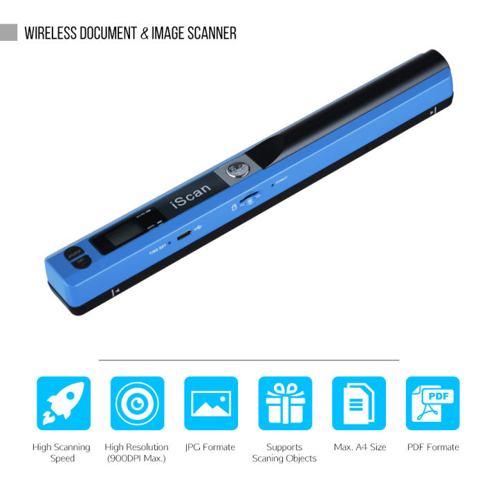 Portable Handheld Wand Wireless Scanner A4 Size 900DPI JPG/PDF Formate ...