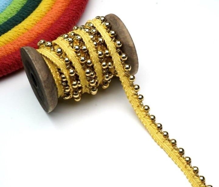 4 Goz White Black Gold Pearl Lace Trim Crease Mesh Ribbon Lace Fabric ...