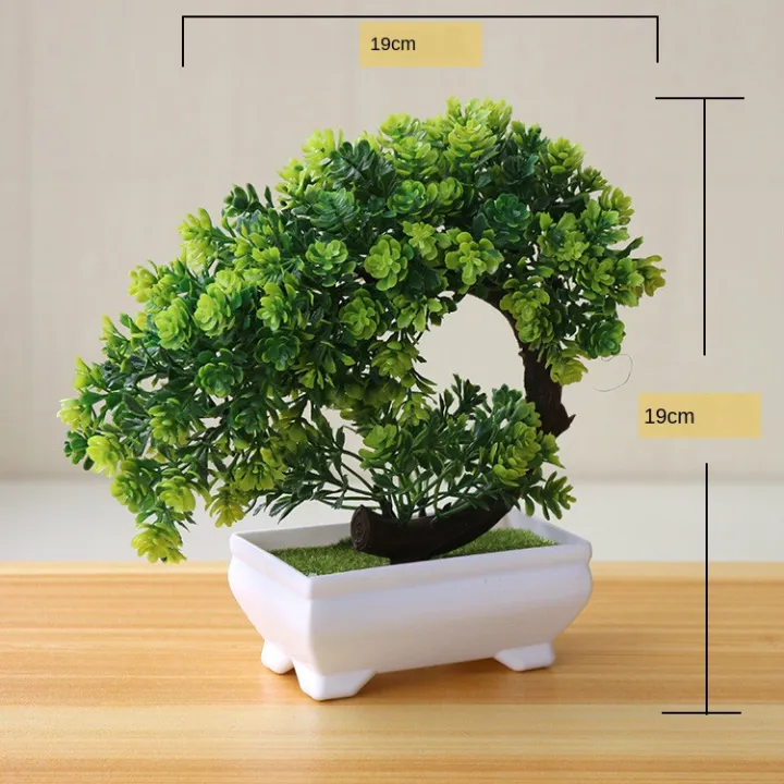 New Green Artificial Plants Bonsai Small Tree Grass Flower Potted ...