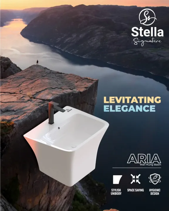ARIA, the sleek, space-saving wall-hung basin from Stella Signature. A ...