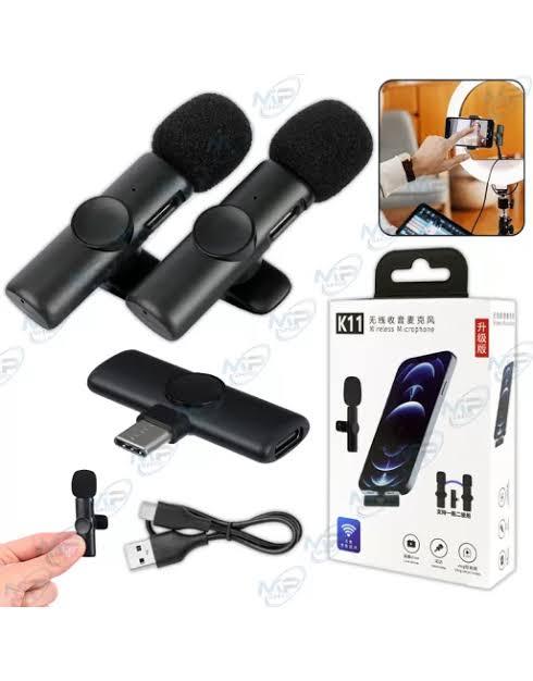 k11 2 in 1 collar wireless microphone iphone /android type-c-supported ...
