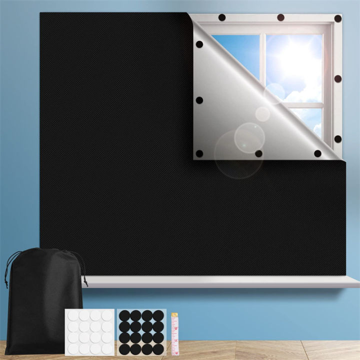 Removable 100% Light Blocking Darkest Window Cloth DIY Total Blackout ...