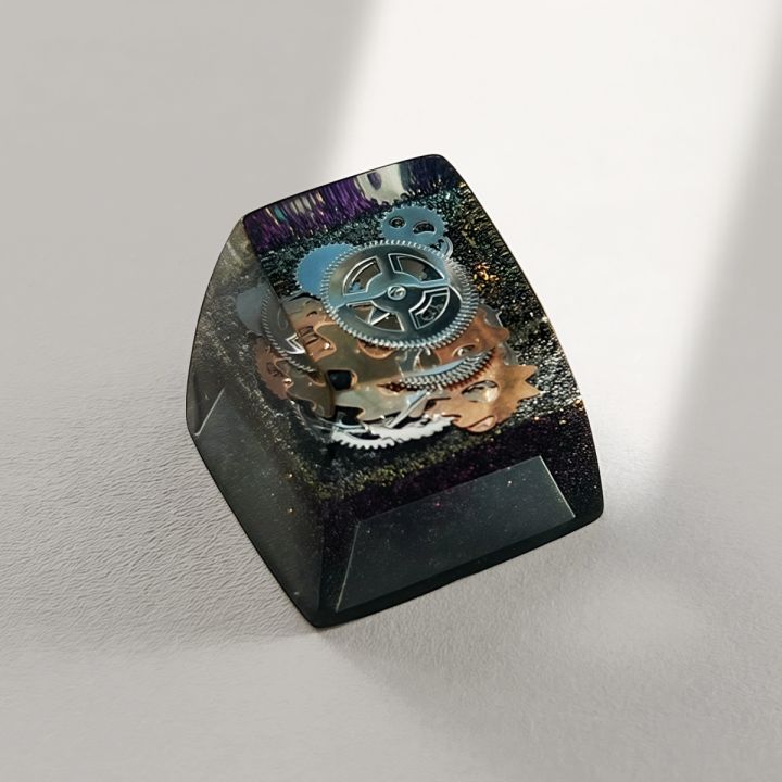SA R1 Profile Black Gold Time Resin Keycaps Personalized Handmade ...