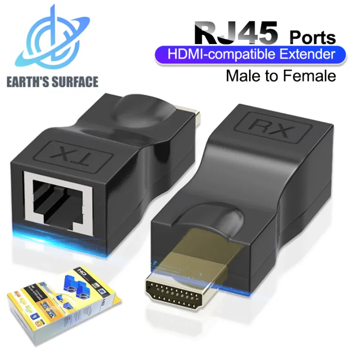 4K HDMI-compatible Extender RJ45 Ports Up to 30m Over CAT6 5E Network ...