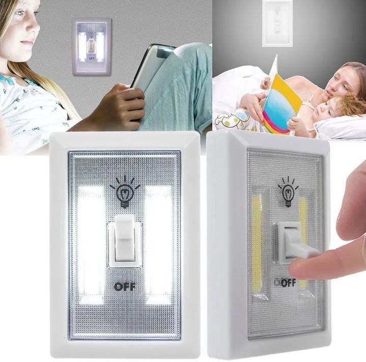 COB LED Wall Lighted Switch Wireless Closet Night Light Multi-Use Self ...