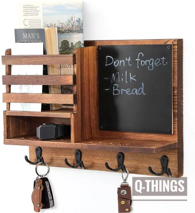 Wall mounted mail organizer l key holder l Entryway organizer l Hallway ...