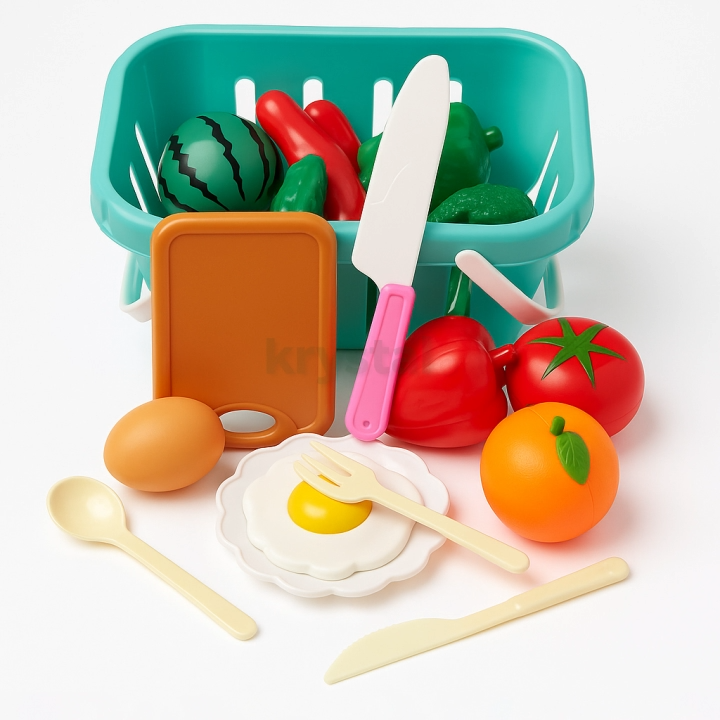 【Krystal】20pcs Toy Kitchen Food Cutting Set | Pretend Play Vegetables ...