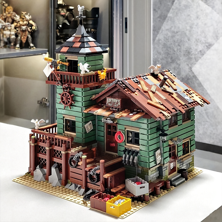 Micro Building Blocks Fishing Village Cottage, Architectural Building ...