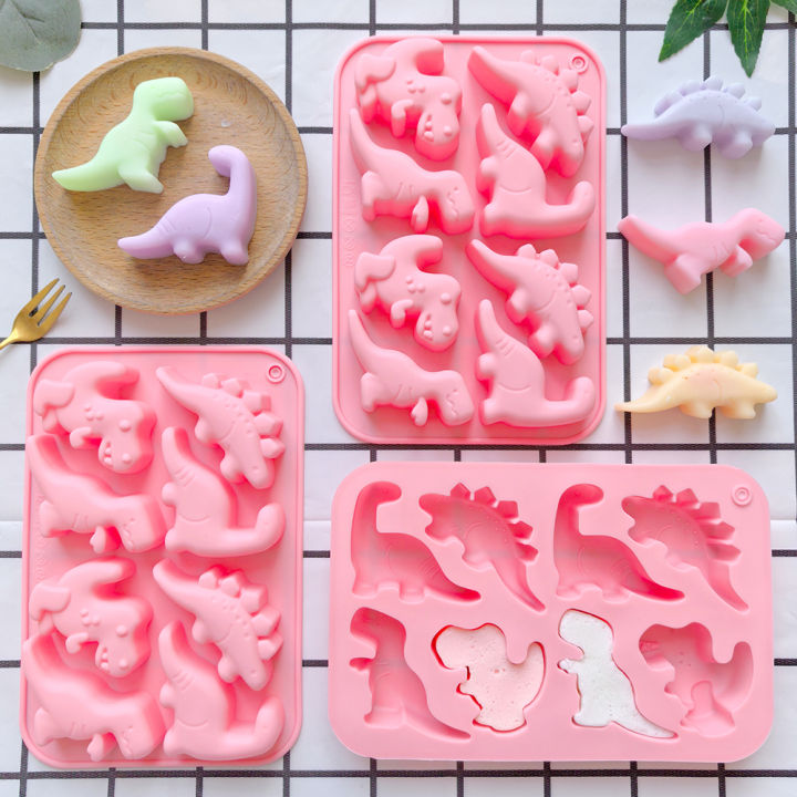 1pc 8-cavity silicone mold 3D dinosaur shaped chocolate candy, pudding ...