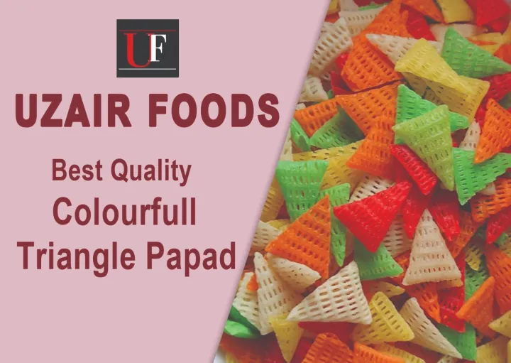 COLOR FULL SAMOSA SHAPE RICE PAPAD WITH SPICY MASALA (200GRAM PACK ...