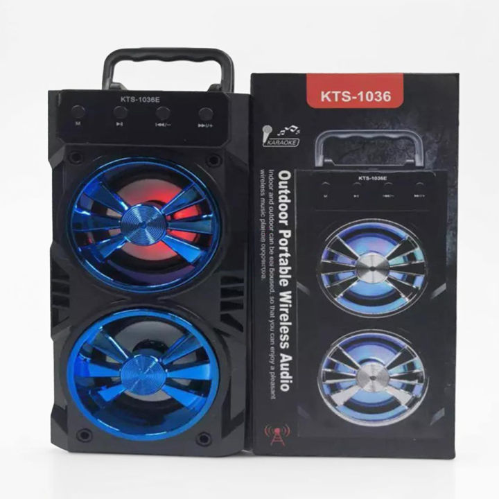 KTS-1036 Dual Stereo Outdoor Bluetooth Speaker Mic FM USB AUX Support ...