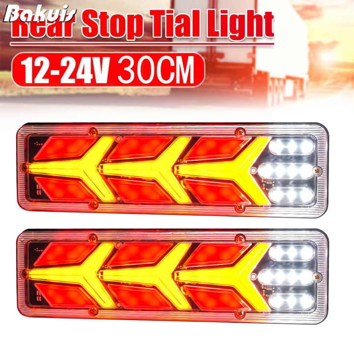 2x 30cm LED Truck Rear Tail Light Trailer Lorry Bus Caravan Signal ...