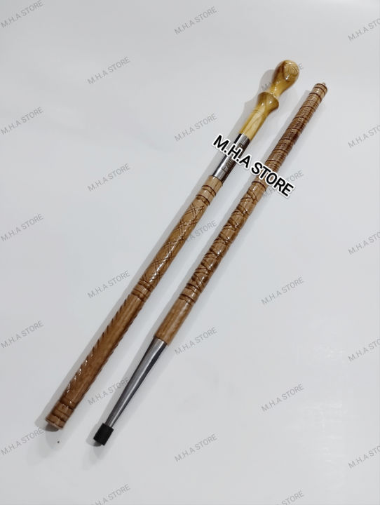 wooden walking stick/wooden assa stick/5 feet height/devide in 2 piece ...