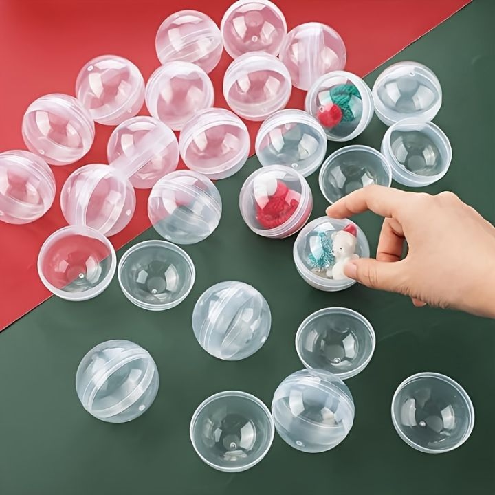 100pcs Clear Plastic Round Capsules Empty - Gumball Machine Capsules ...