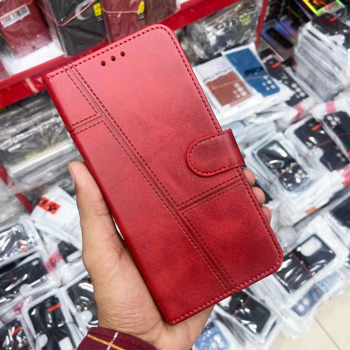 Google Pixel 7a Cover - Red - High Quality Leather Megantic Flip Book ...