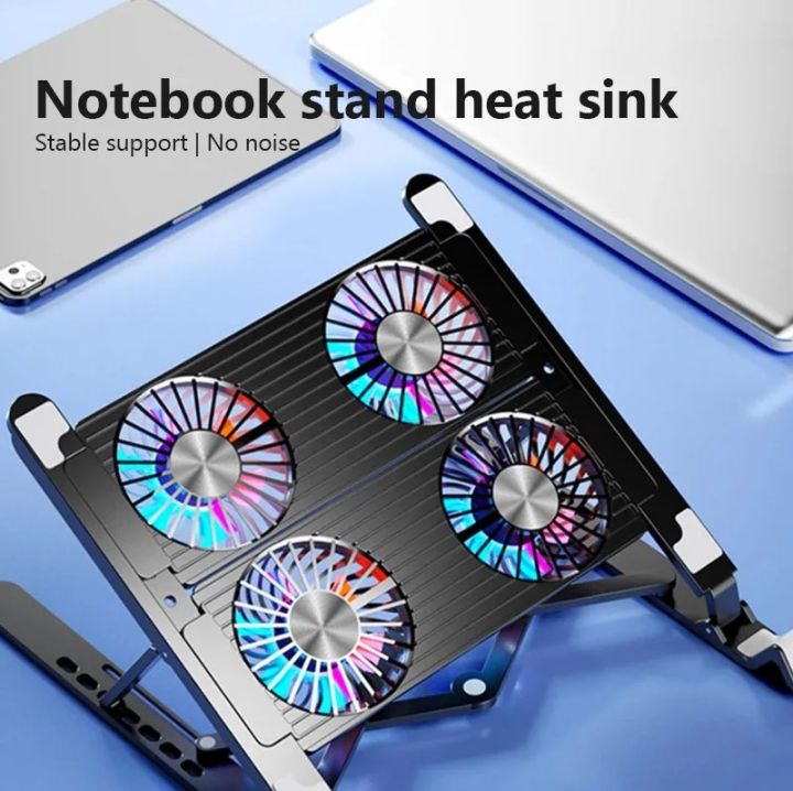 New Laptop Cooler Base Stand Foldable Laptop Cooling Pad with 2/4 Fans ...