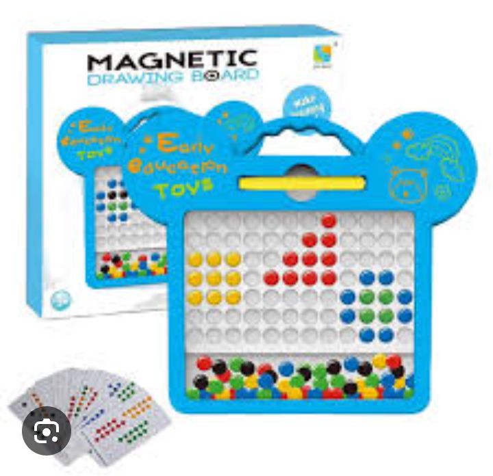 Magnetic Drawing Board Beads Dot Pattern Toy Early learning educational ...