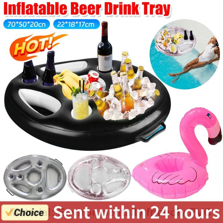 Swimming Pool Float Beer Table Cooler Table Bar Tray Inflatable Cup ...