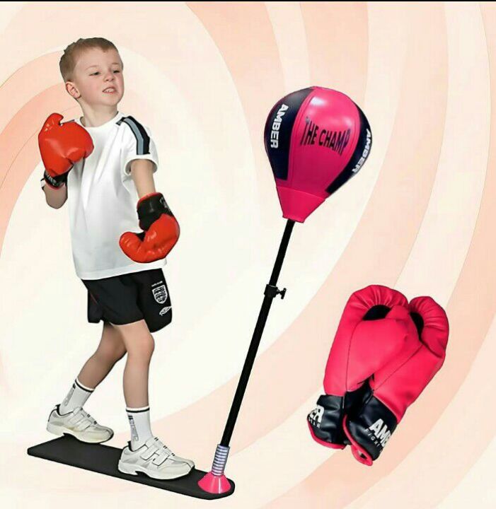 The Champ Kids Boxing Punch Stand Set with Punching Ball Bounce Back ...