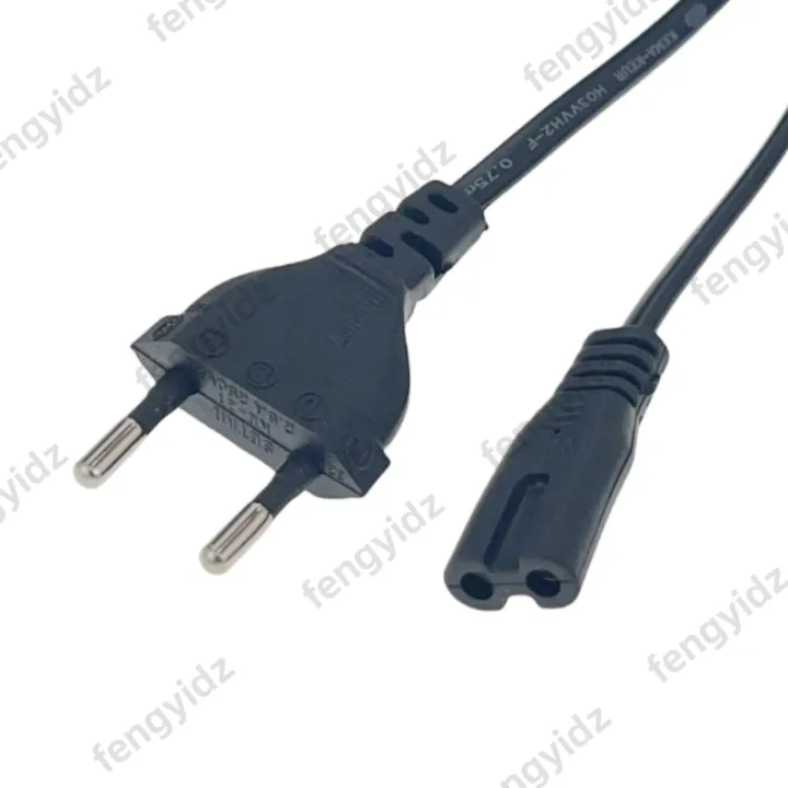 European EU Power Cable Euro Plug C7 Figure 8 Power AC Adapter Supply ...