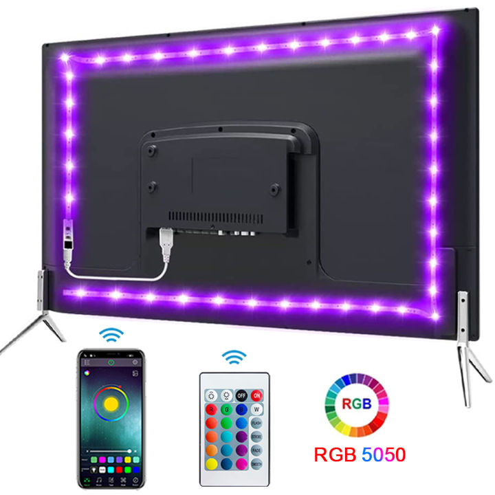RGB 5050 USB LED Strip Lights DC 5V Bluetooth APP Control Led Flexible ...