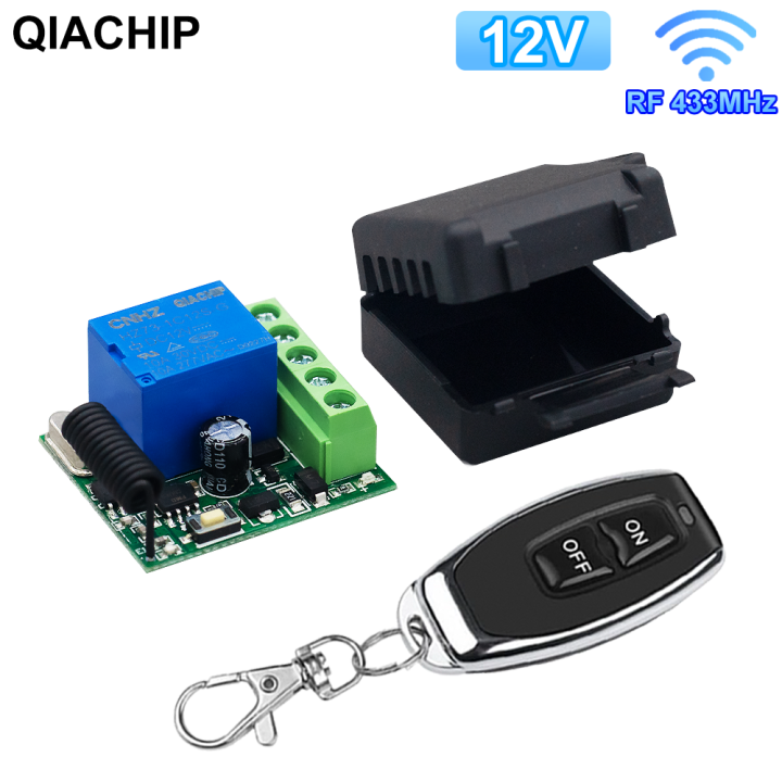 QIACHIP RF 433MHz DC 12V Remote Control Switch Wireless Relay Receiver ...