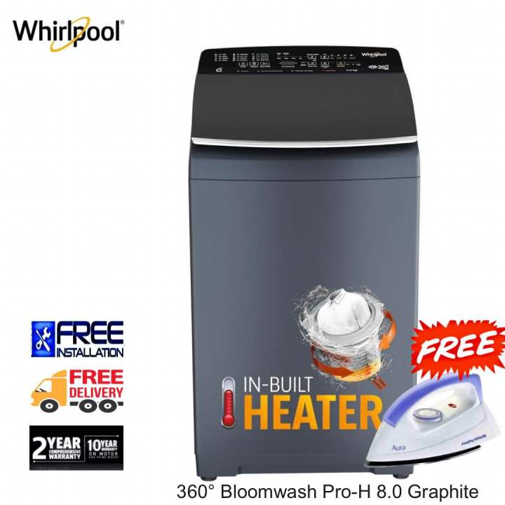 Whirlpool 8 Kg Top Load Washing Machine With Hot Wash Inbuilt Heater ...