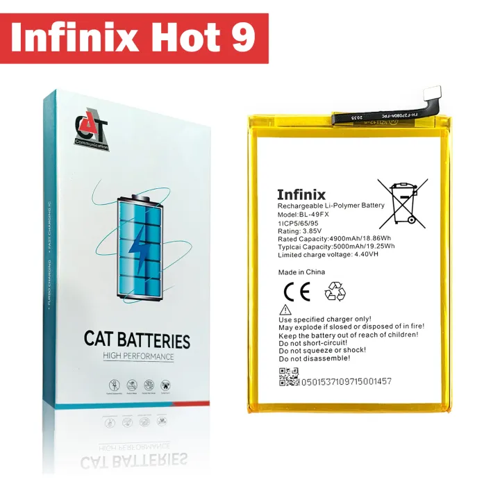 Infinix Hot 9 Battery 5000mAh | Model BL-49FX | Genuine CAT Original ...