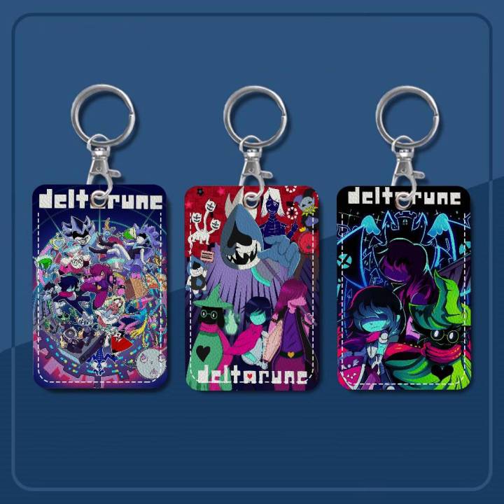 Game Deltarune Keychain Card Holders Keyring Bank Bus ID Credit Cards ...
