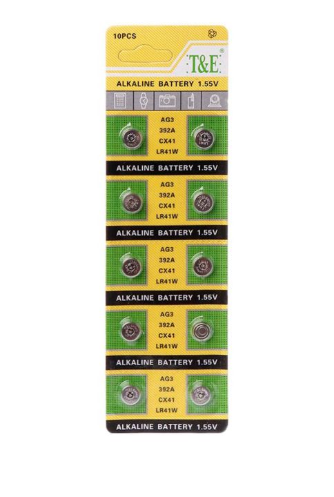 AG3 392A CX41 LR41W 1.55V Alkaline Button Cell Battery For Calculator ...